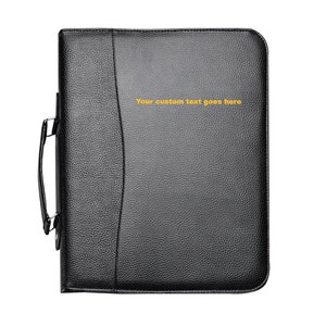 Personalised Text A4 Zipped Conference Folder Executive Portfolio ...