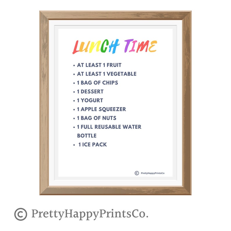 Lunch Packing Checklist - Etsy