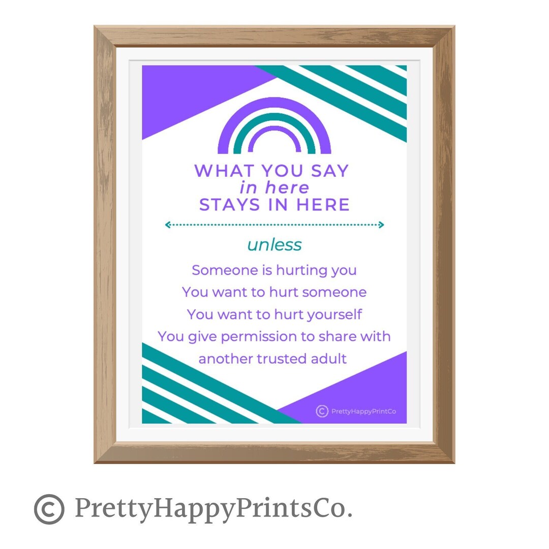 Purple/blue Confidentiality Poster, Social Worker Sign, School Social ...