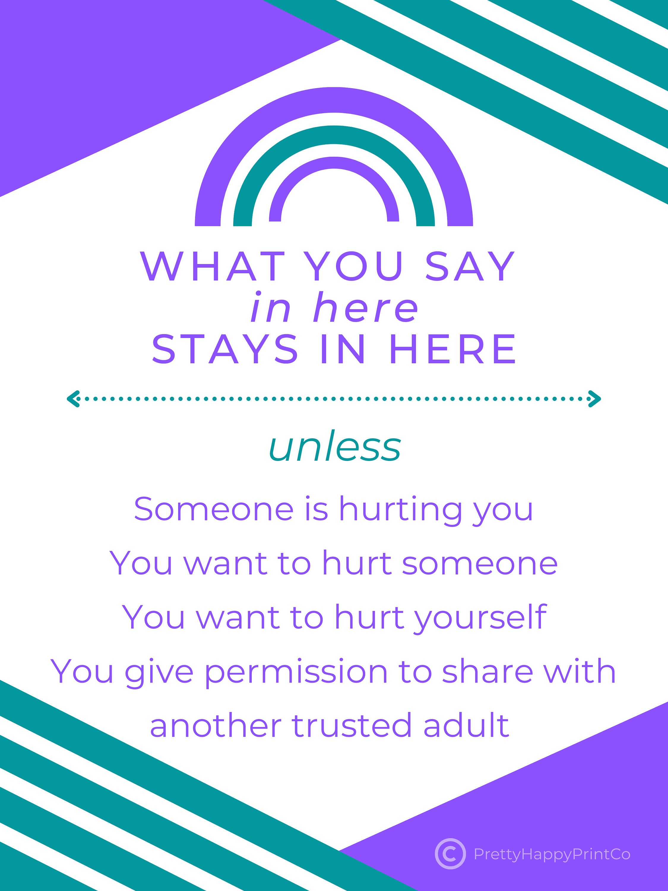 Purple/blue Confidentiality Poster, Social Worker Sign, School Social ...