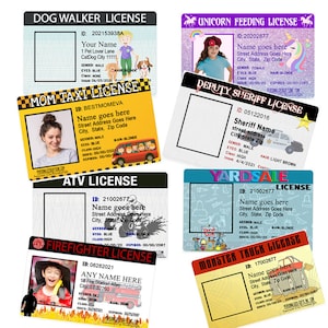 Kid's Fake Drivers License, Adult Joke Licenses, Fake Kids State ...