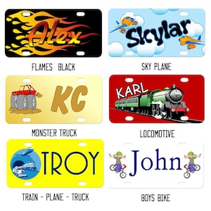 Custom Bicycle License Plates for Boys, Personalized With Any Name. 7 ...