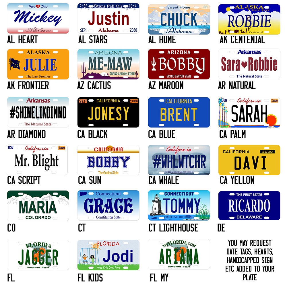 Personalized State Replica Bike Plates and License Plates 6 - Etsy