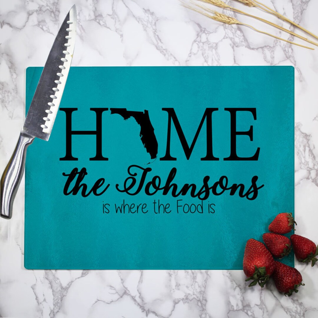 Personalized State Shape Cutting Board, Tempered Glass Cutting Board ...