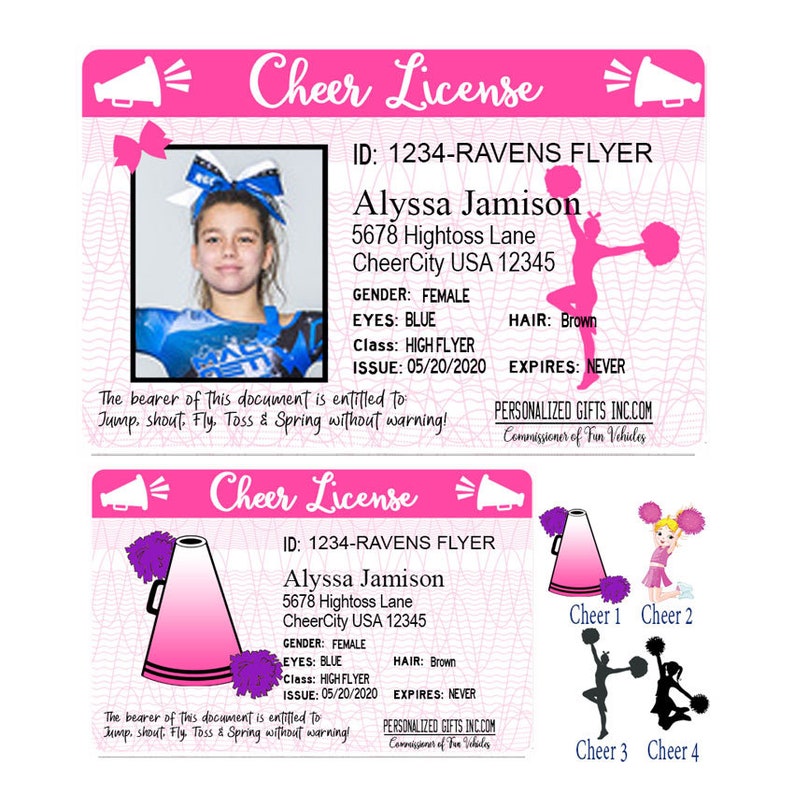 Personalized Cheerleading Custom Fun License Gives - Etsy