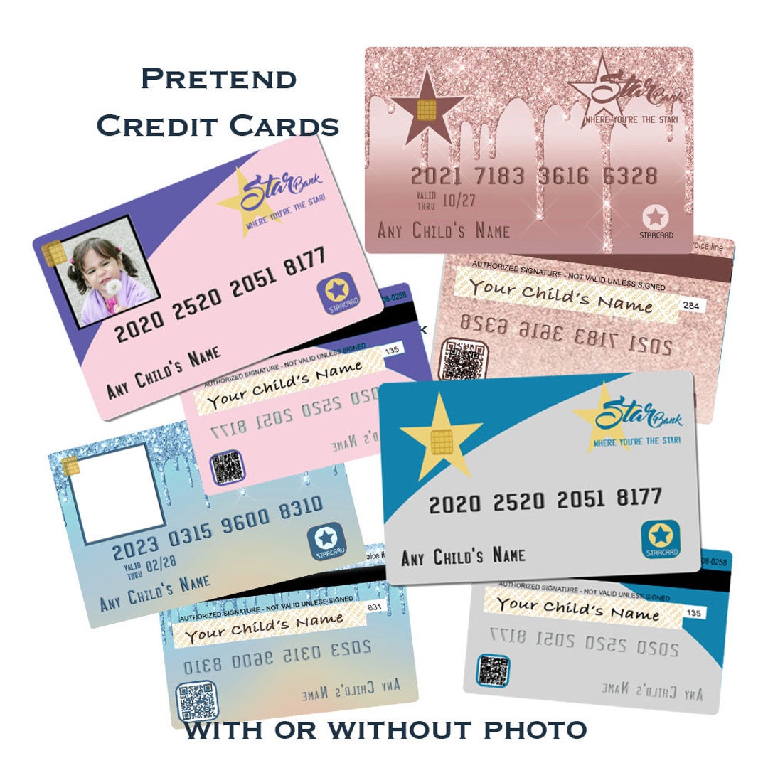 Child's Play Credit Card, Fake Credit Cards for Kids, Wallet Id With or ...