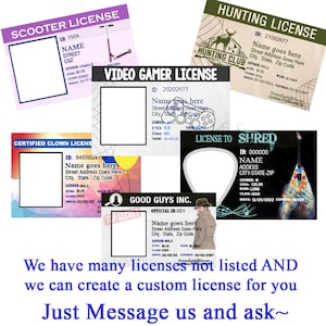 Kid's Fake Drivers License, Adult Joke Licenses, Fake Kids State ...