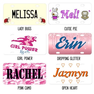 Custom Bicycle License Plates for Girls, Personalized With Any Name. 6 ...