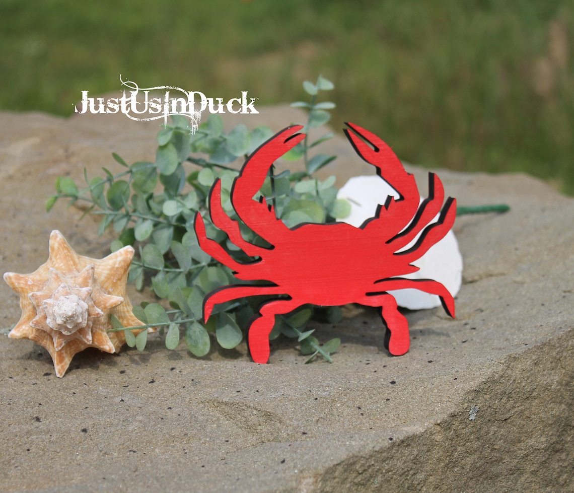 Wood Crab Cutout Rustic Wooden Crab Tiered Tray Styling - Etsy
