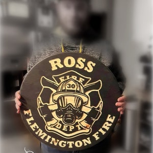 Personalized Firefighter Carved Wood Sign, Fireman Sign, Fire Fighter ...