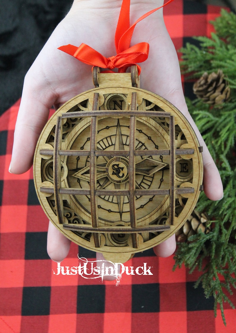 3D Santa Claus Compass Ornament, Interactive QR Code Santa Tracker ...