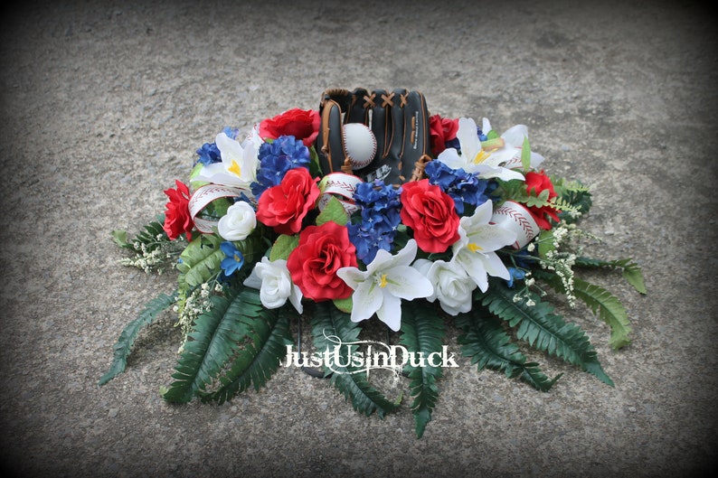 Baseball Cemetery Saddle, Tombstone Arrangement, American Patriotic ...