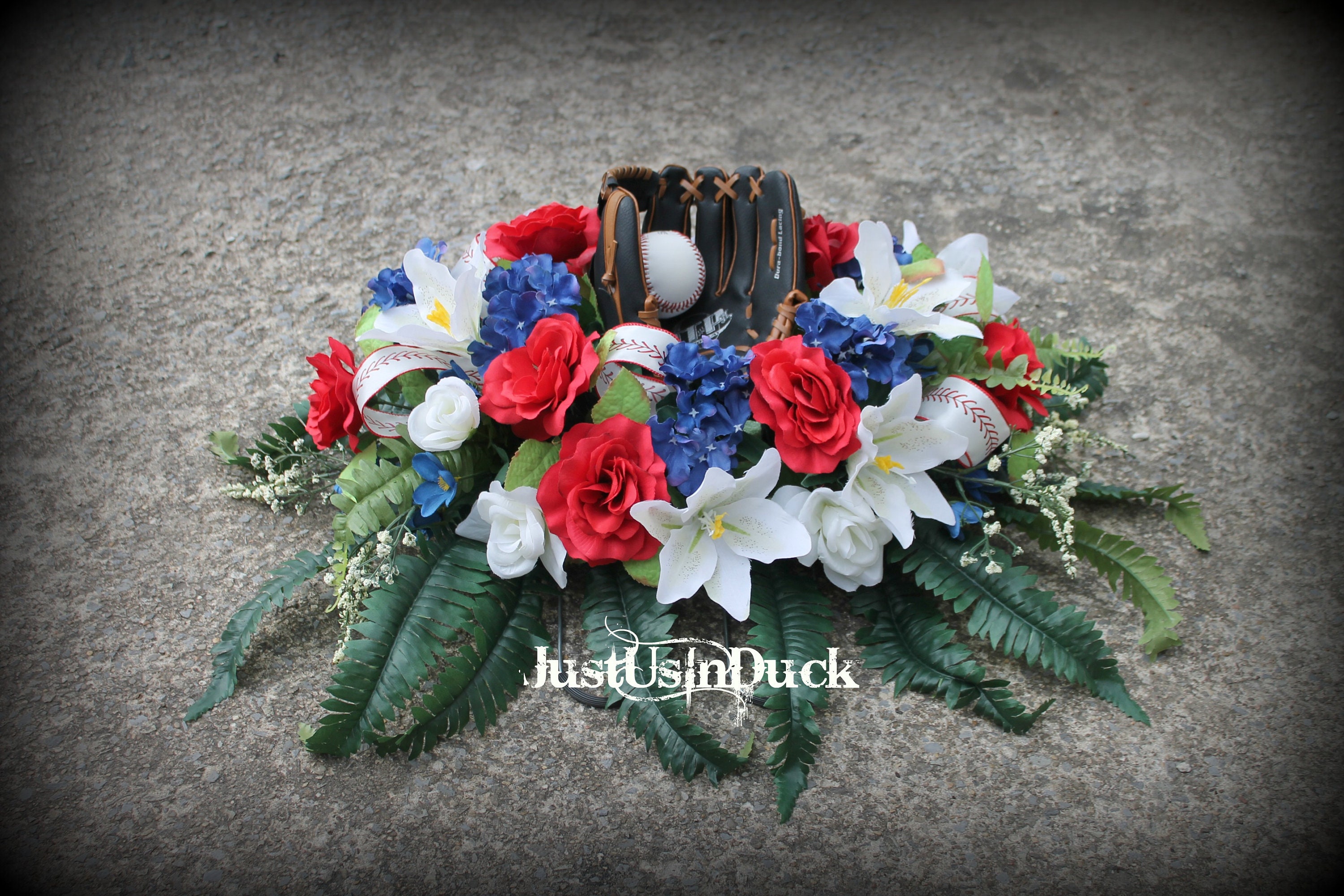 Baseball Cemetery Saddle, Tombstone Arrangement, American Patriotic ...