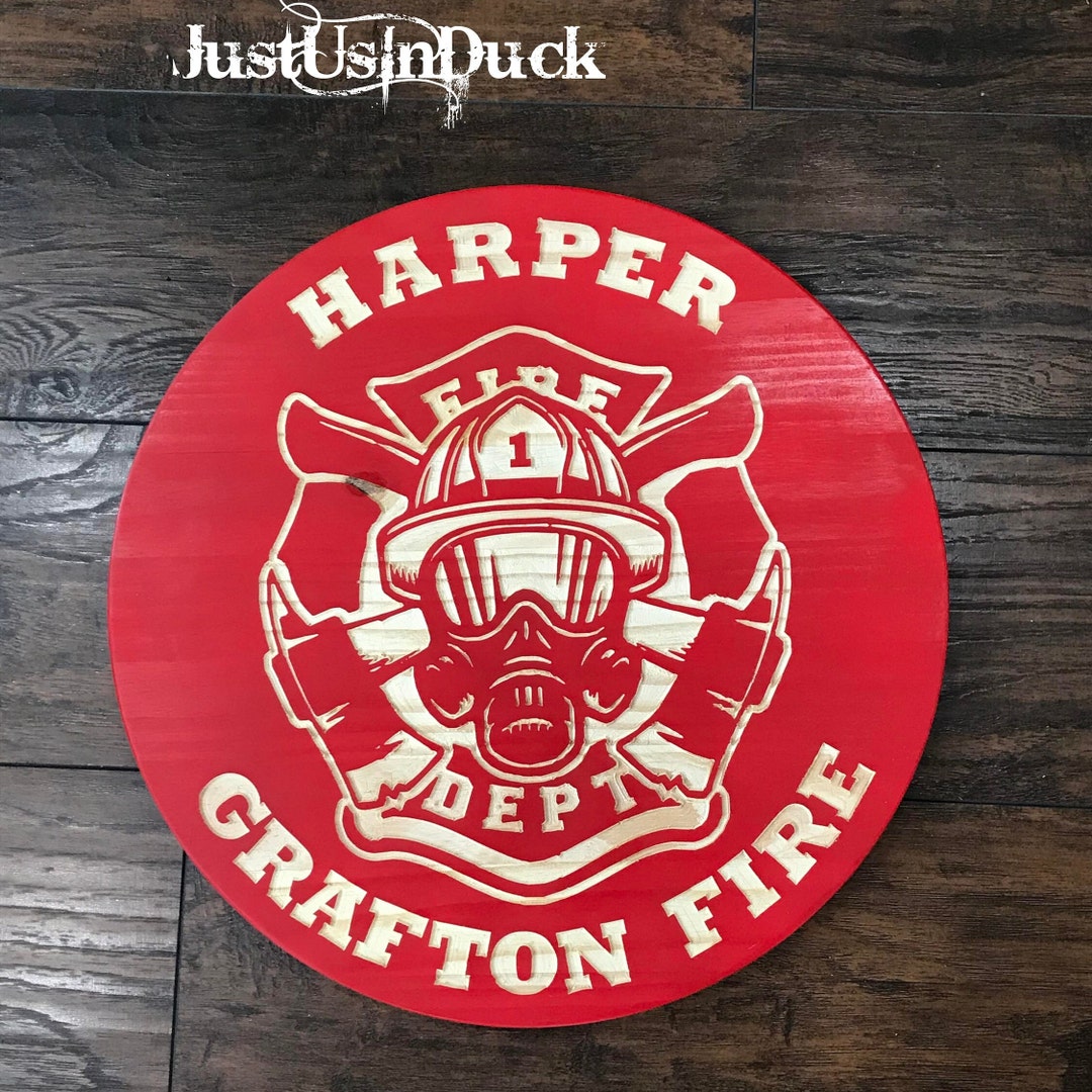 Personalized Firefighter Carved Wood Sign, Fireman Sign, Fire Fighter ...