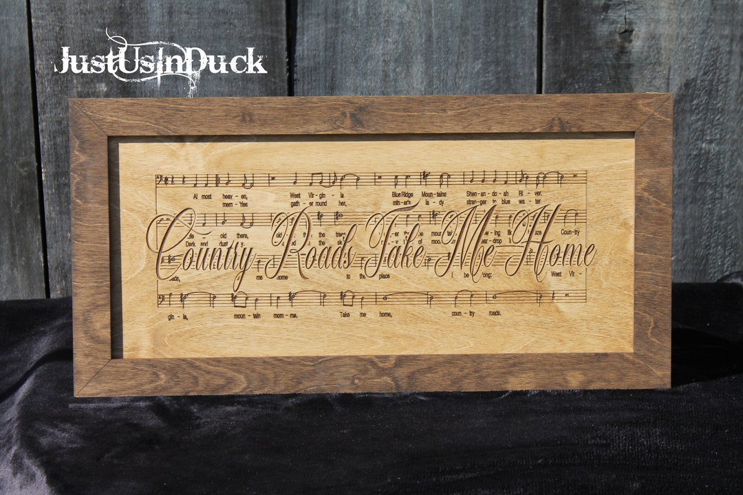 Large, Country Roads Song, Layered Engraved Wood Sign, Music, Nursery ...