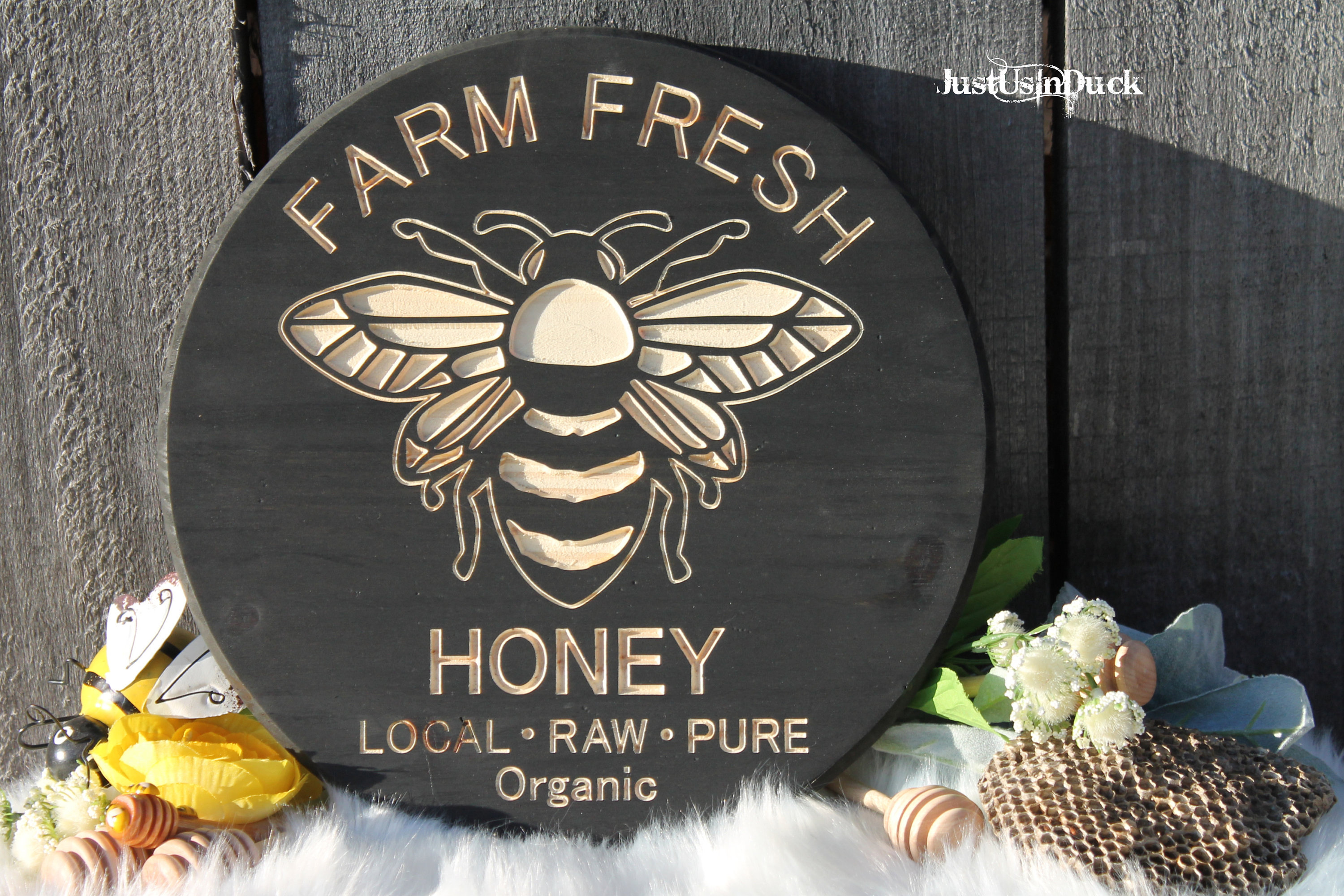 Local Honey Carved Wood Sign Organic Sign Farm Fresh Cabin - Etsy