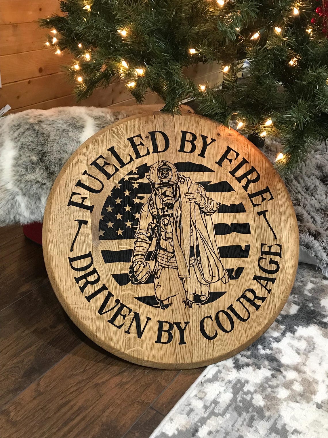 Firefighter Whiskey Barrel Head Sign, Fire Fighter Wine Lid, Wood Sign ...