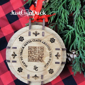 3D Santa Claus Compass Ornament, Interactive QR Code Santa Tracker ...