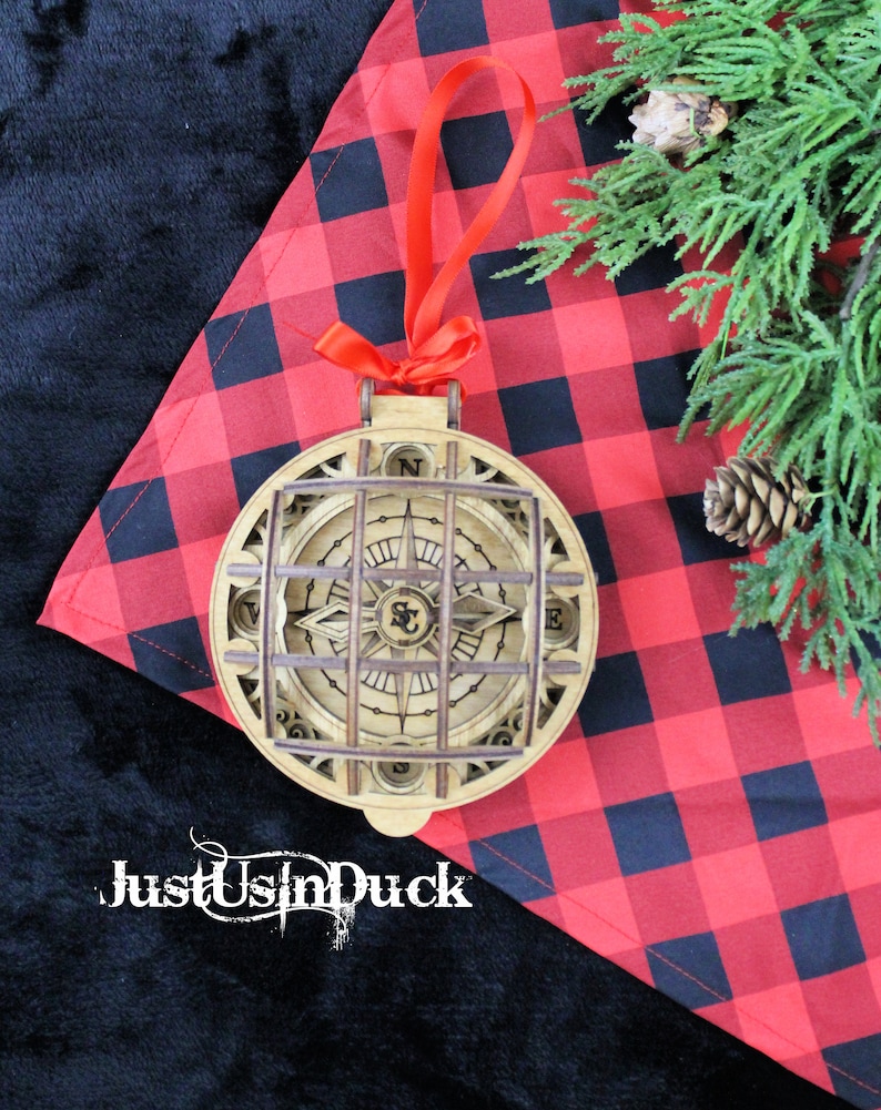 3D Santa Claus Compass Ornament, Interactive QR Code Santa Tracker ...