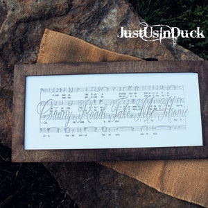 Small, Country Roads Song, Choice White or Stain, Layered Engraved Wood ...