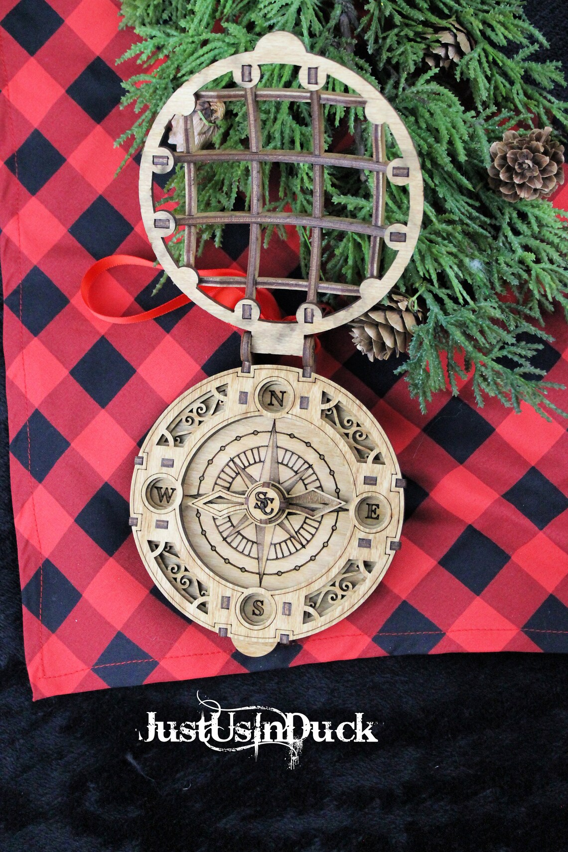 3D Santa Claus Compass Ornament Interactive QR Code Santa - Etsy