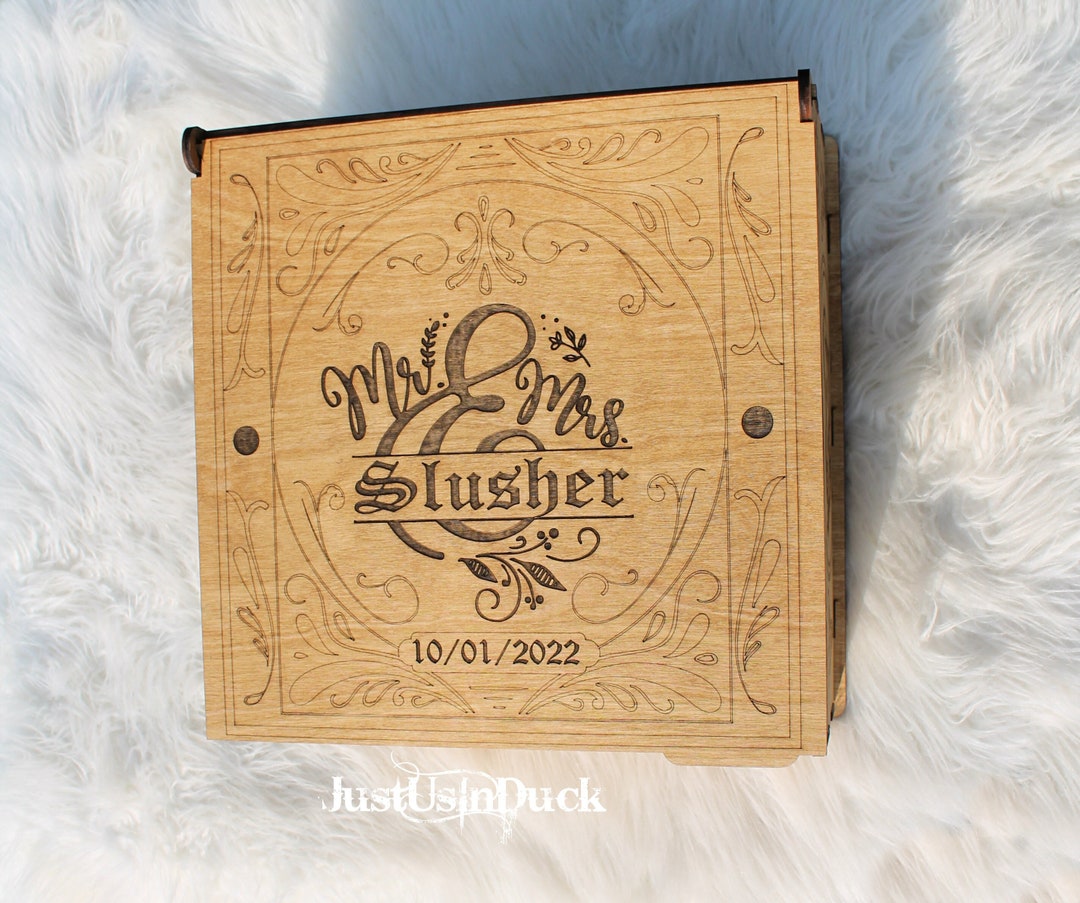 Large Personalized Engraved Wedding Box, Flip Top, Anniversary Box ...