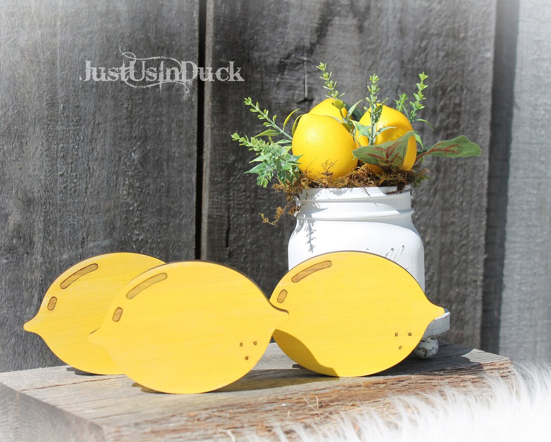 Wood Lemon, Rustic Wooden Lemon, Tiered Tray Styling, Tiered Tray Decor ...