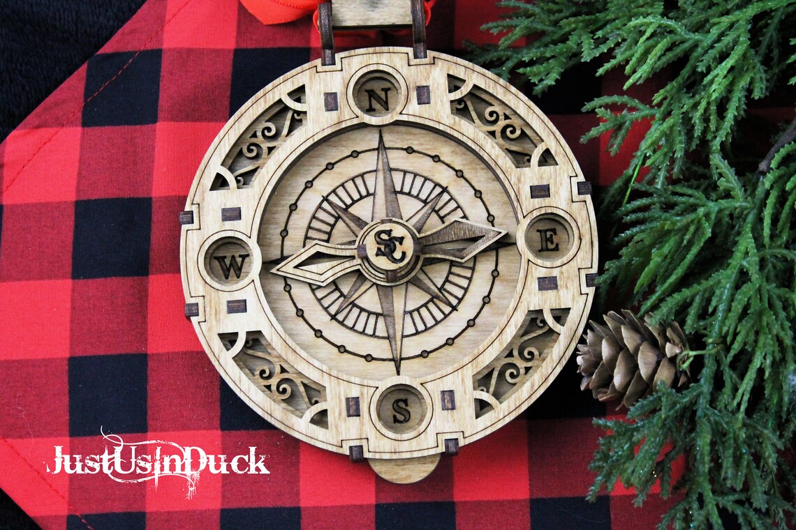 3D Santa Claus Compass Ornament Interactive QR Code Santa - Etsy