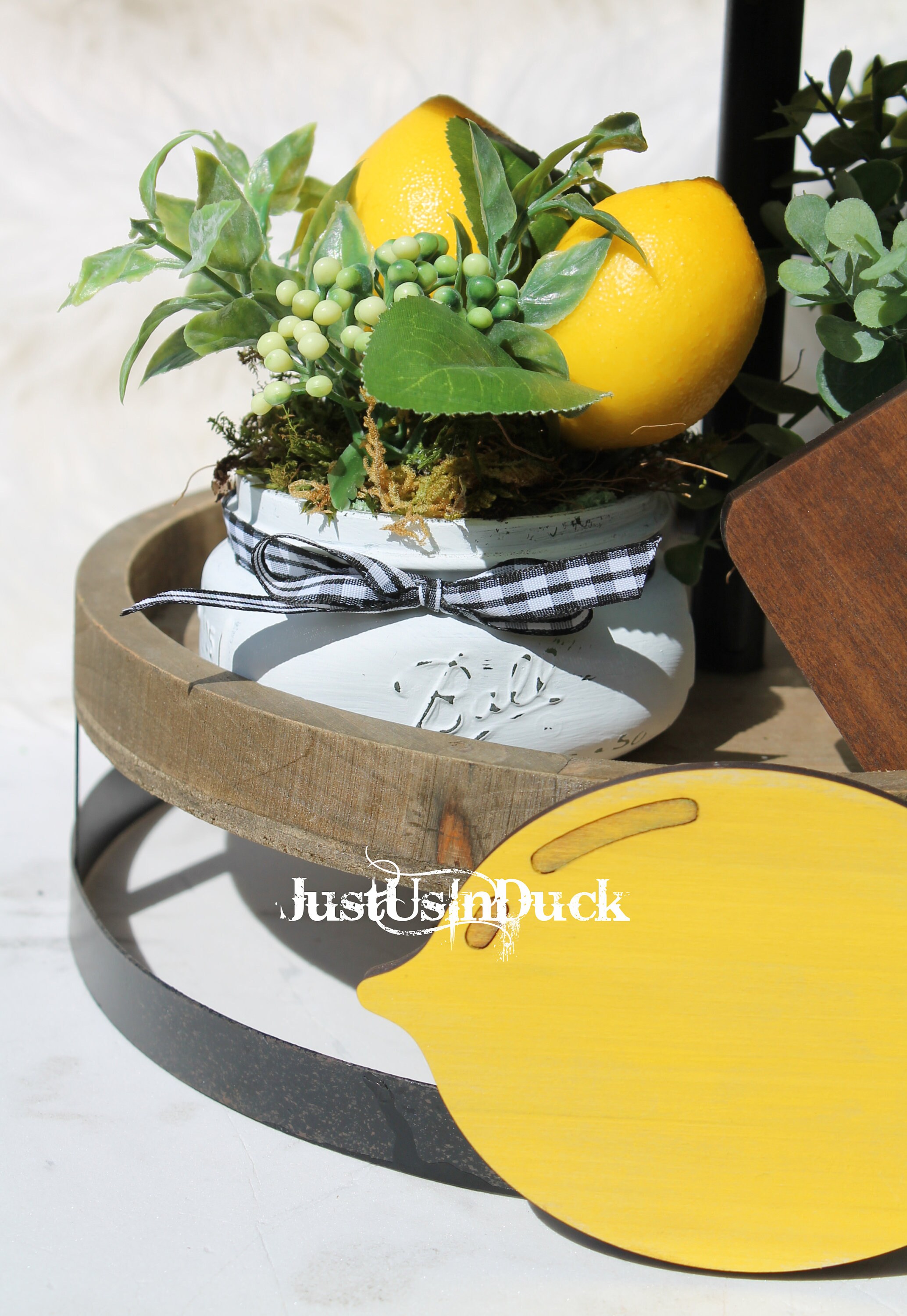 Set of Lemon Mason Jar Decor Lemon Tiered Tray Tiered Tray - Etsy