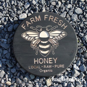 Local Honey Carved Wood Sign, Organic Sign, Farm Fresh, Cabin Sign ...