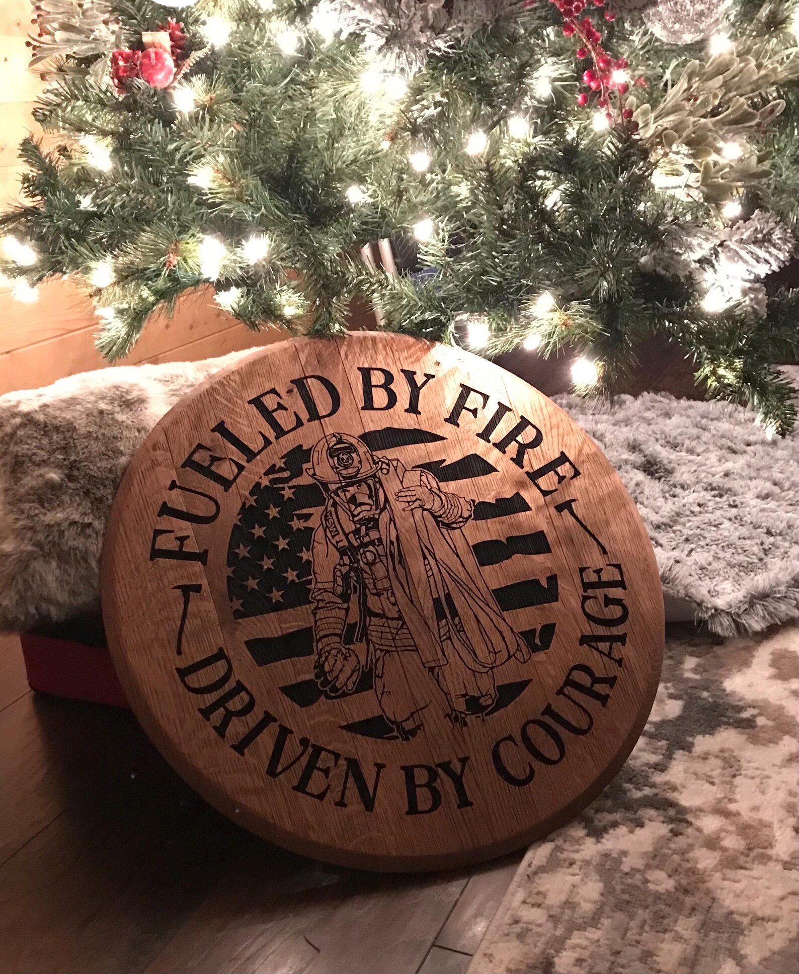 Firefighter Whiskey Barrel Head Sign, Fire Fighter Wine Lid, Wood Sign ...