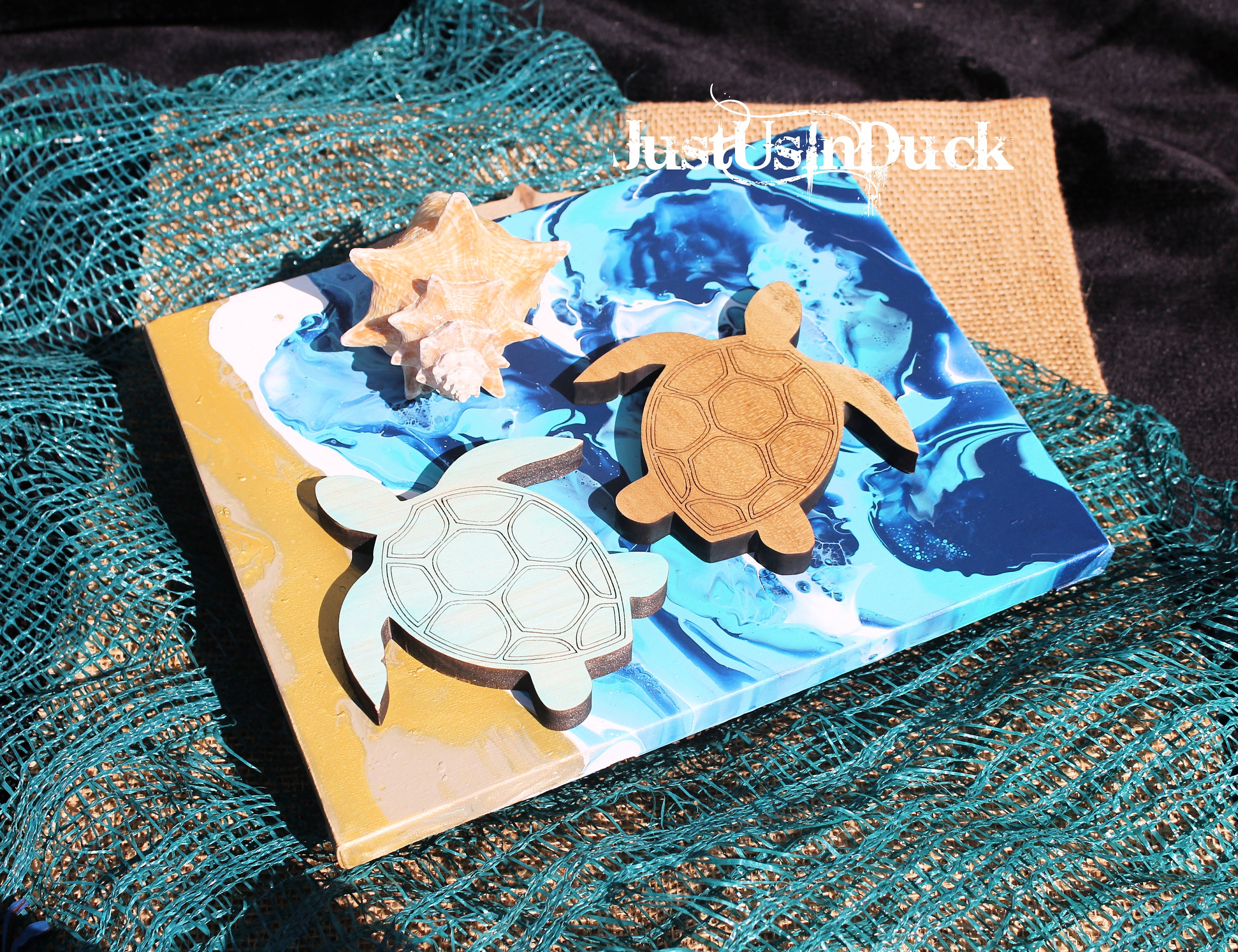 Wood Turtle Cutout Wooden Sea Turtle Tiered Tray Styling - Etsy