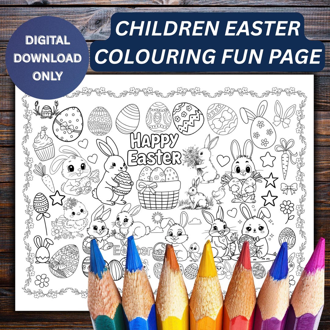 Children's Easter Coloring Page: Fun Activity Sheet (digital Download ...