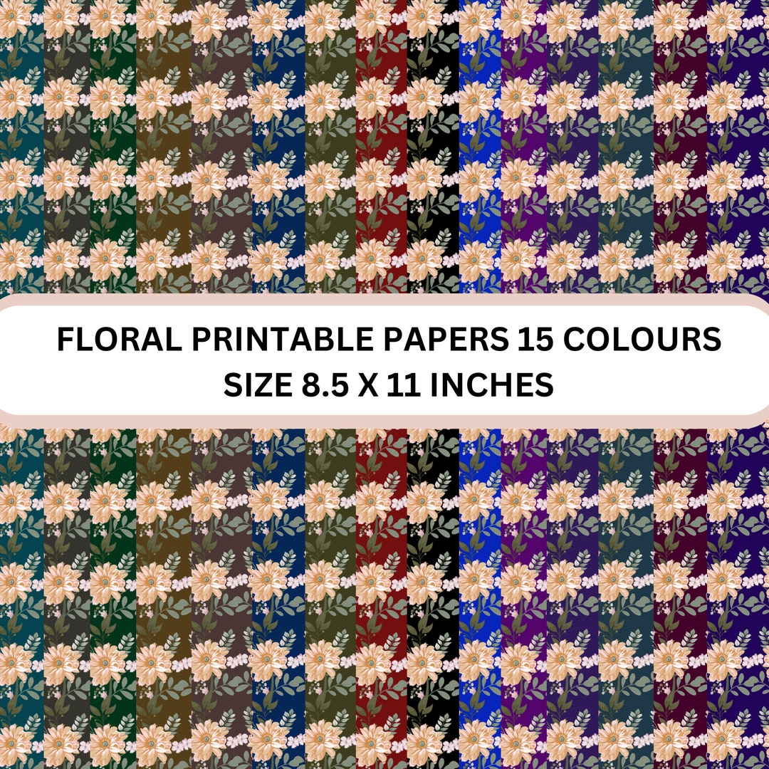 Beautiful Floral Digital Printable Papers Junk Journals Wall Paper ...