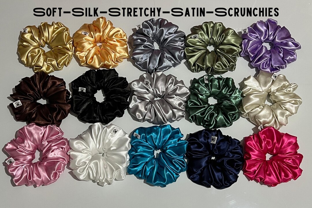Handmade Satin Scrunchies: Large Silky Hair Tie for All Hair Types - Etsy
