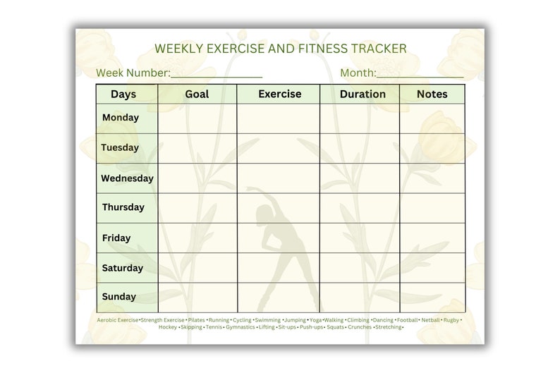 Bundle of 6 Life Hacks Trackers Habits Tracker Exercise & Fitness ...