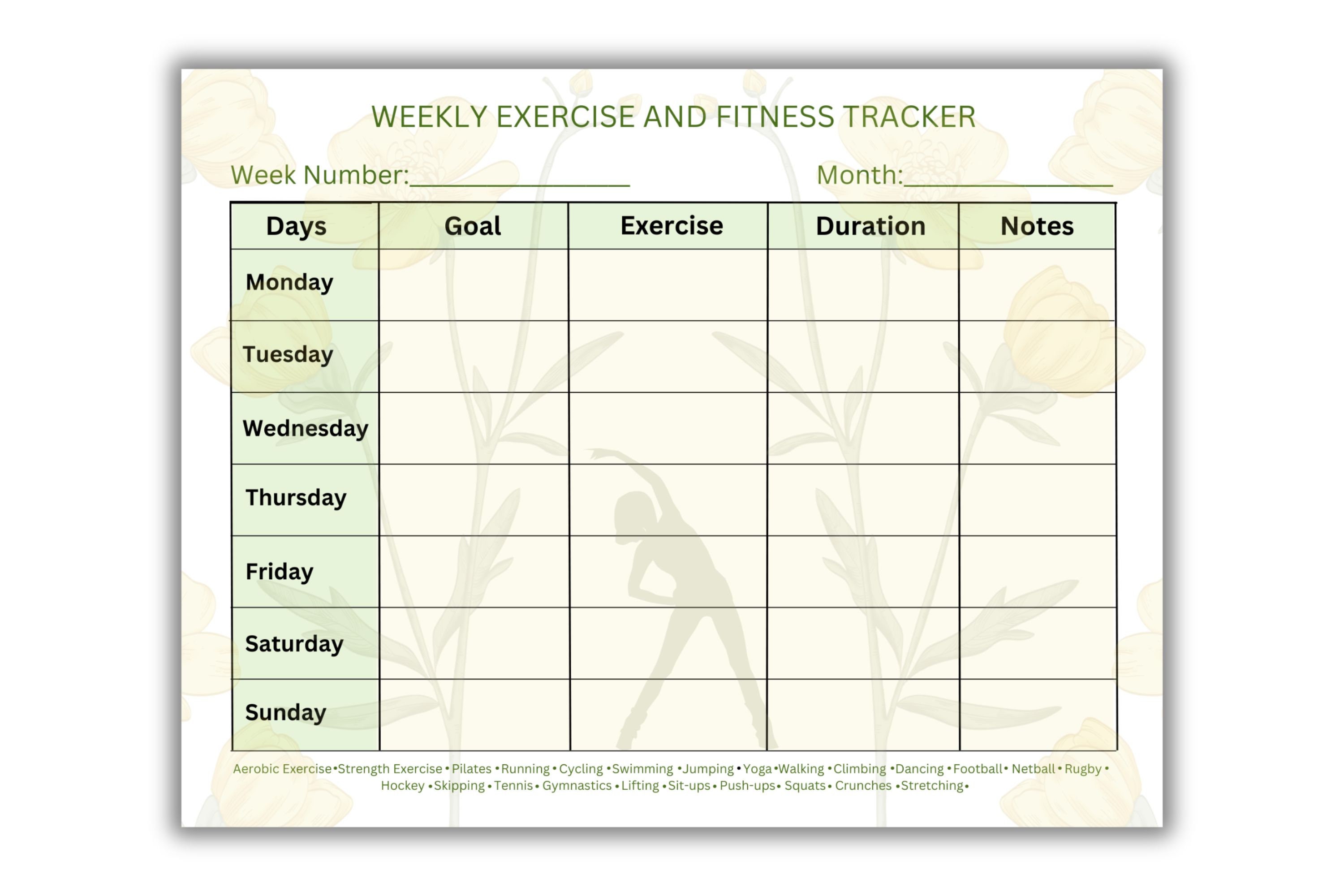 Bundle of 6 Life Hacks Trackers Habits Tracker Exercise & Fitness ...