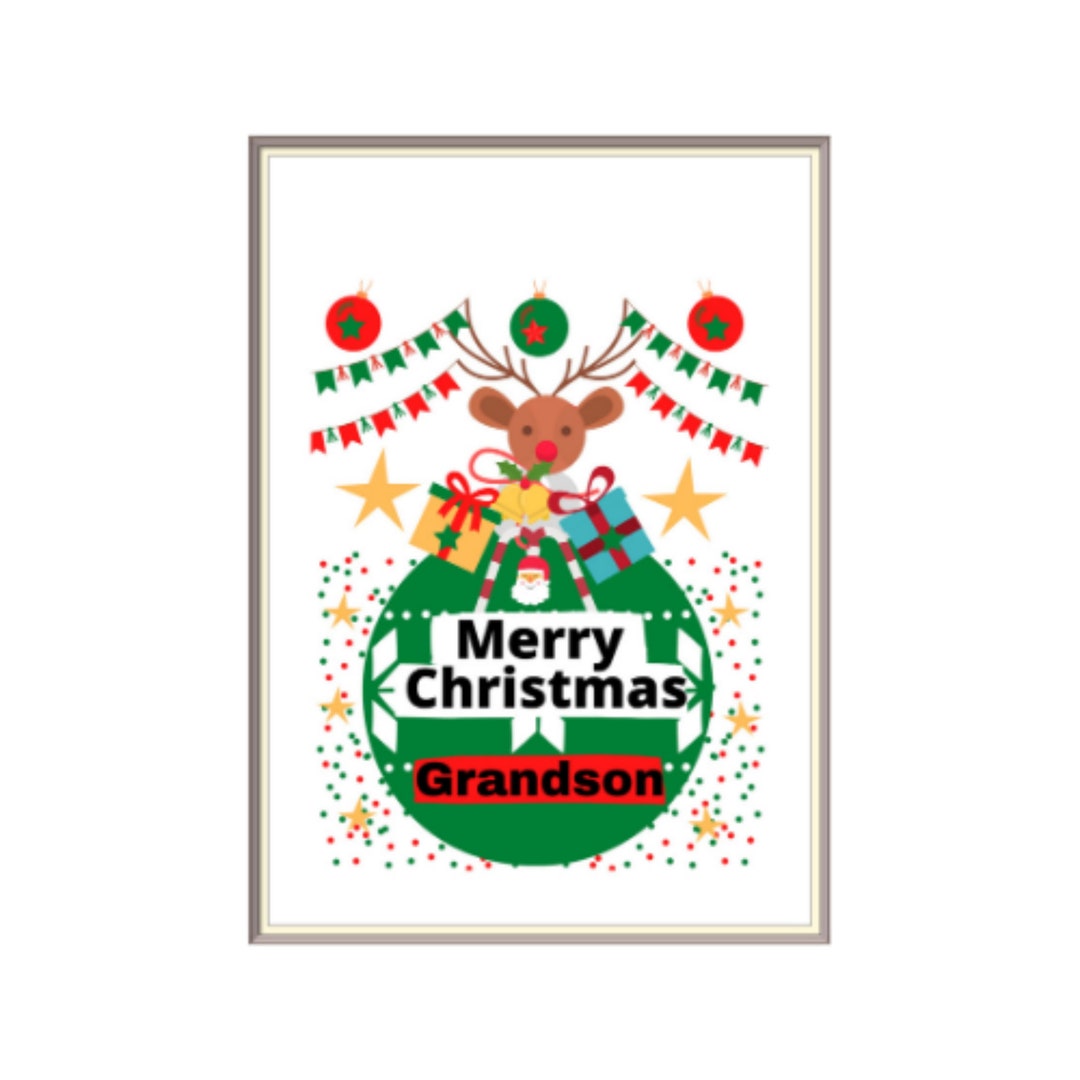 Printable Merry Christmas Grandson Boys Kids Instant Digital Download ...