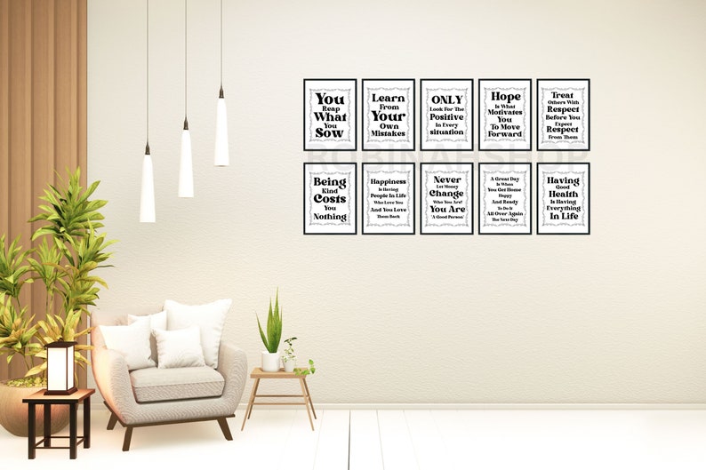 10 Printable Motivational Inspirational Positivity Wall Decor Wall Art ...