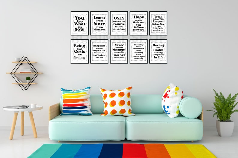 10 Printable Motivational Inspirational Positivity Wall Decor Wall Art ...