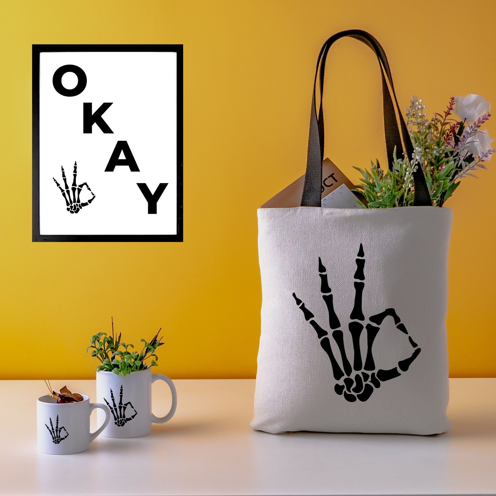 Okay Skeleton Hand Sign: DIY Cricut Silhouette Files (digital Download ...