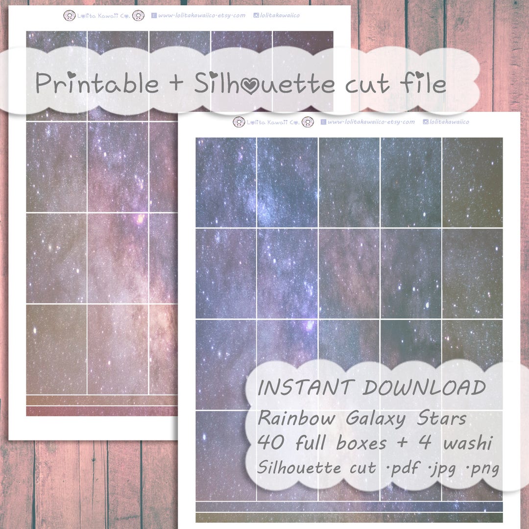 THP Printable Fullbox ~ Pastel Galaxy Stars || Planner Stickers : the ...