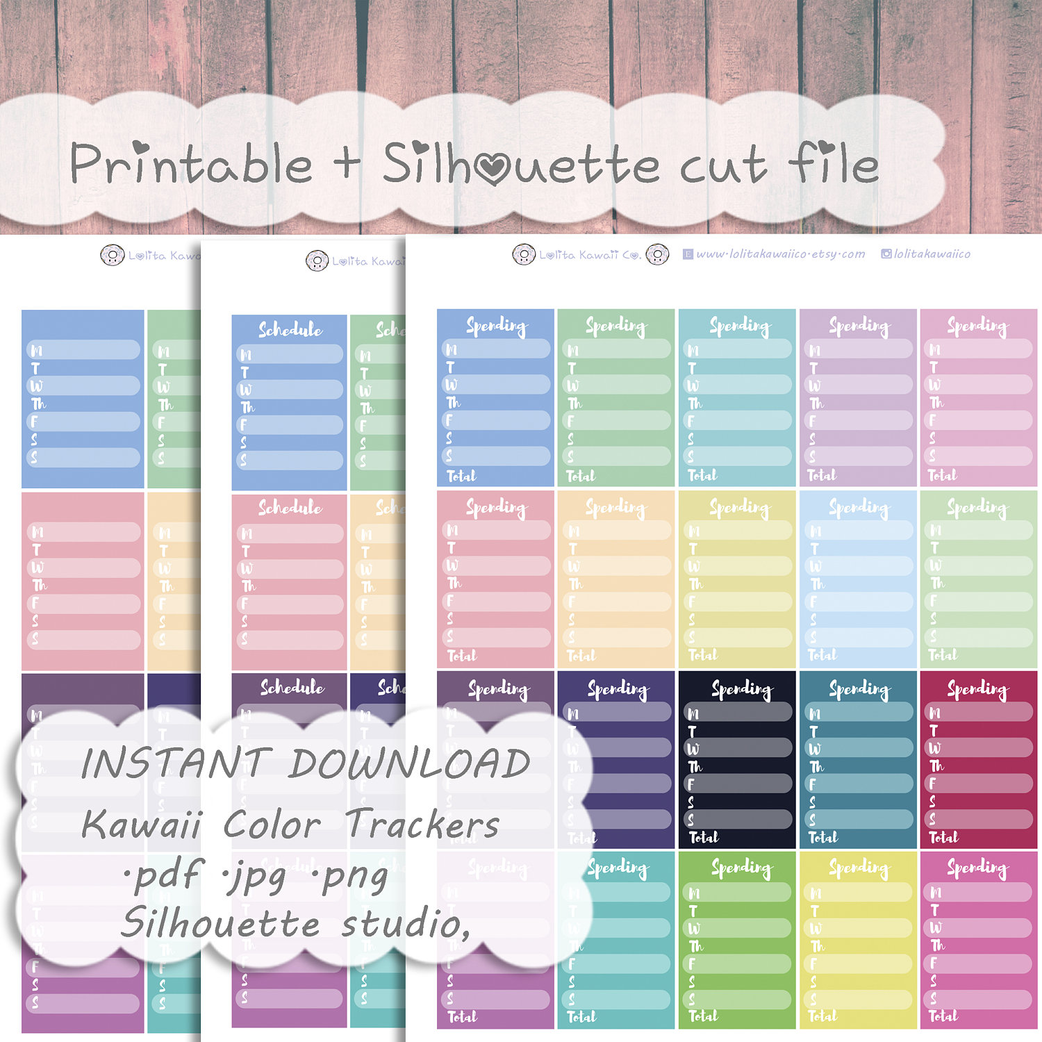 70% off Bundle: Printable Weekly Trackers Hydration Habits Calories ...