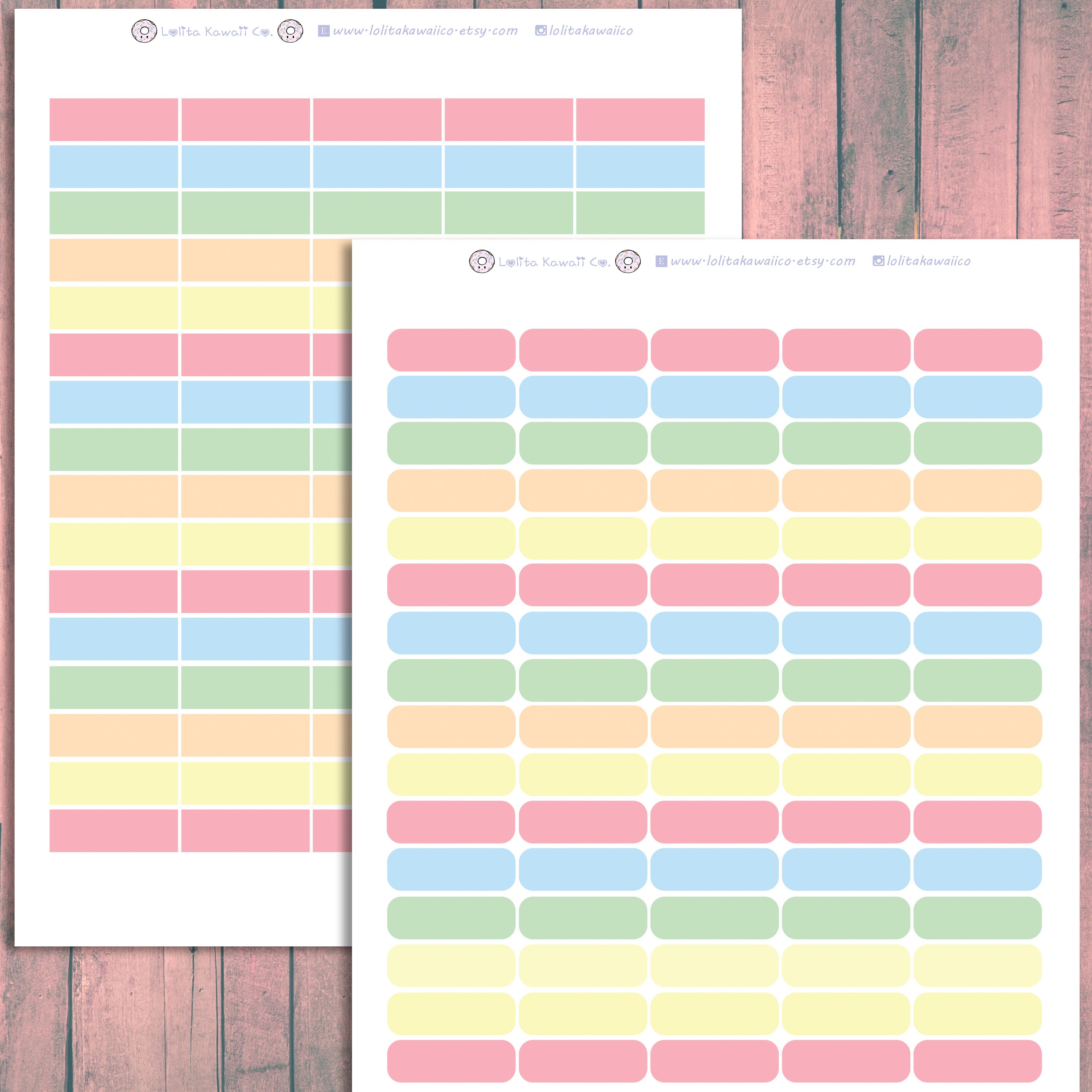 Printable Quarter Box Pastel Rainbow Planner Stickers : the Happy ...