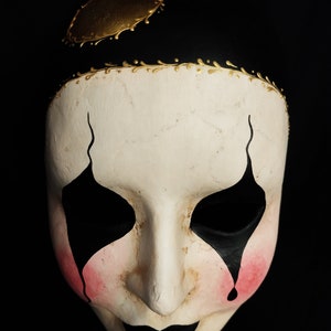 Pierrot Mask - Venetian Mask - Paper Mache Mask - Masquerade Mask - Etsy
