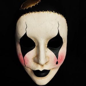 Pierrot Mask - Venetian Mask - Paper Mache Mask - Masquerade Mask - Etsy