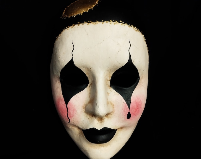 Pierrot Mask Venetian Mask Paper Mache Mask Masquerade Mask - Etsy