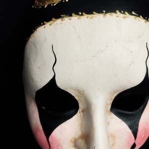 Pierrot Mask - Venetian Mask - Paper Mache Mask - Masquerade Mask - Etsy