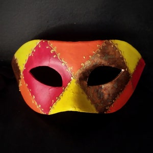 Red & Gold Masquerade Mask. Original Venetian Paper Mache Mask. - Etsy