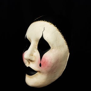 Pierrot Mask - Venetian Mask - Paper Mache Mask - Masquerade Mask - Etsy